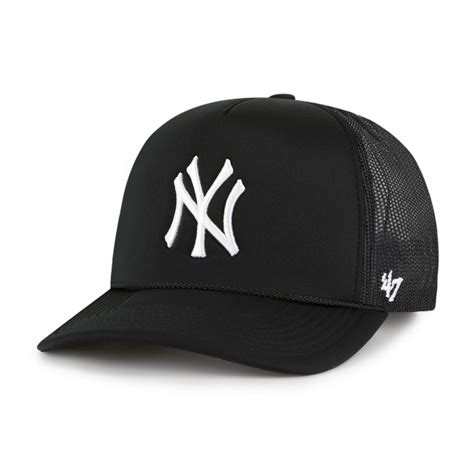 47 Trucker Mlb New York Yankees Foam Front Mesh Snapback Hat Black