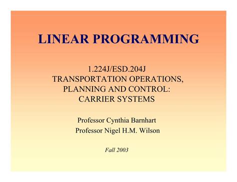 pdf linear programming mit opencourseware · linear programming 1