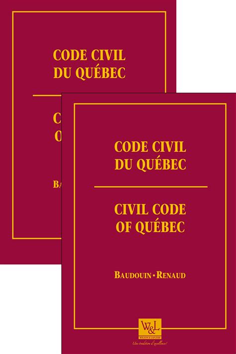 Code Civil Du Québec Québec Civil Code Abonnement Wilson And Lafleur