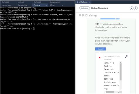 [solved] create file named diff txt inside course hero