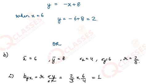 Class ISC Maths Board Questions Chapter Linear Regression