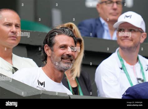 Patrick Mouratoglou The Coach Of Romanias Simona Halep Sits In The