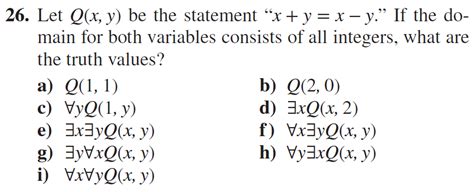 solved 26 let q x y be the statement x y x y if