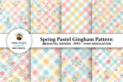 Spring Pastel Gingham Pattern Paper Graphic By Sagorarts · Creative Fabrica