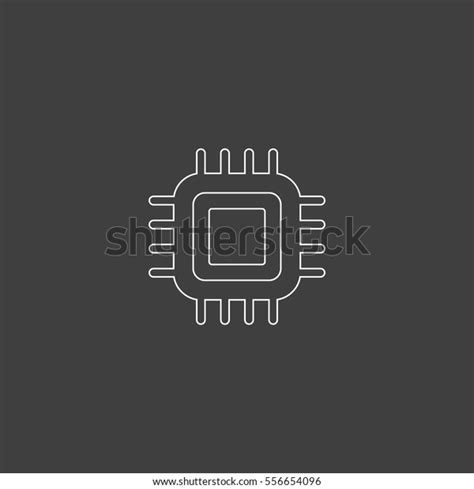 Cpu Outline Vector Icon Contour Line Stock Vector Royalty Free 556654096 Shutterstock