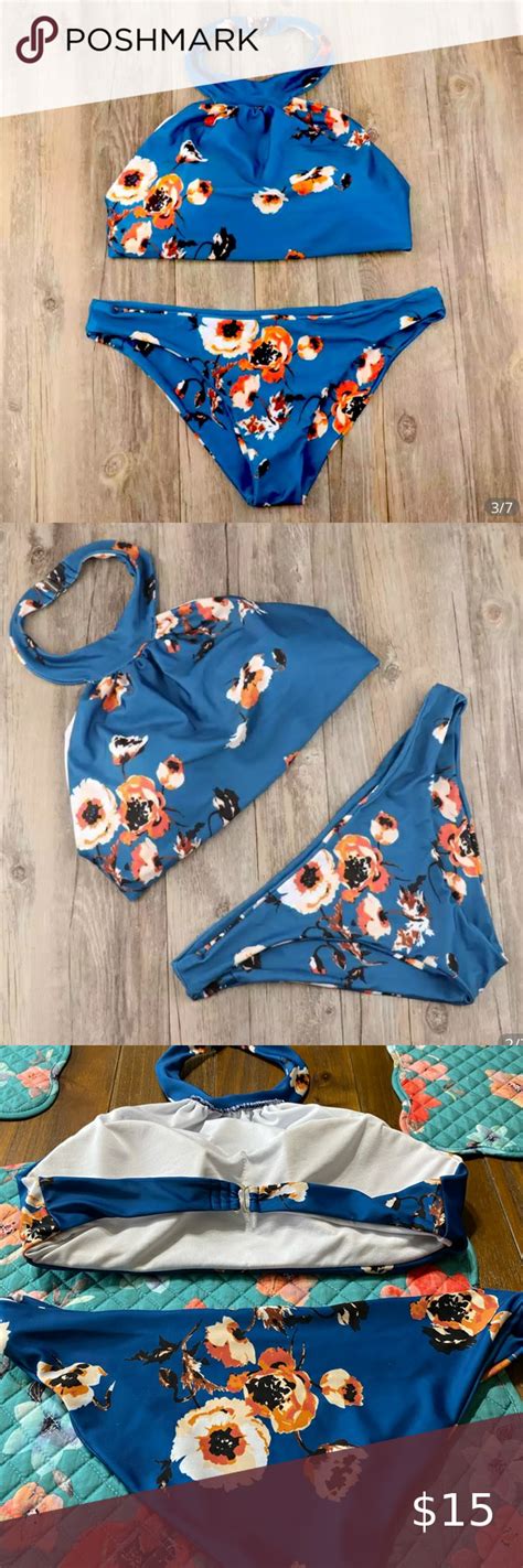 Cute 2 Piece Floral Blue Bathing Suit Blue Bathing Suit Shop Bathing Suits Bathing Suits