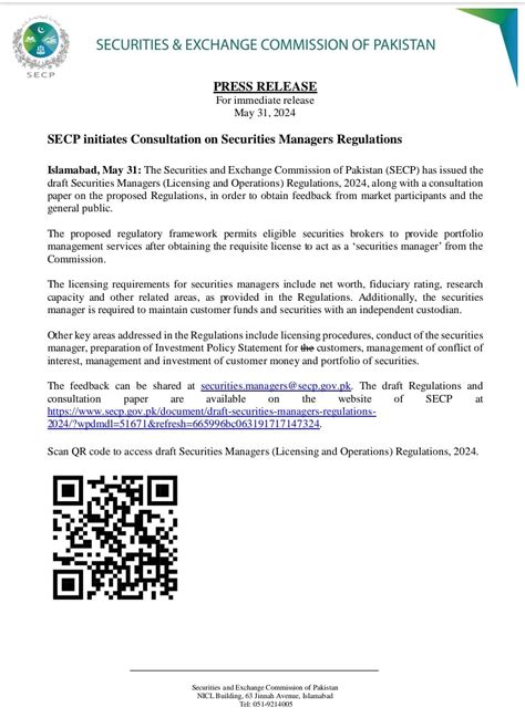 Secp Has Issued Draft Securities Managers Licensing And Operations