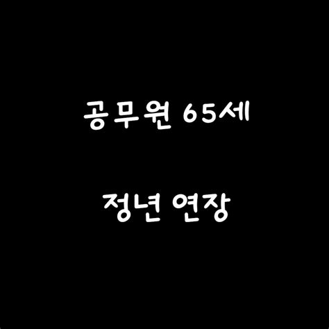 공무원 65세 정년 연장 한국 사회의 미래를 위한 중요한 과제