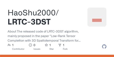 Github Haoshu2000lrtc 3dst About The Released Code Of Lrtc 3dst