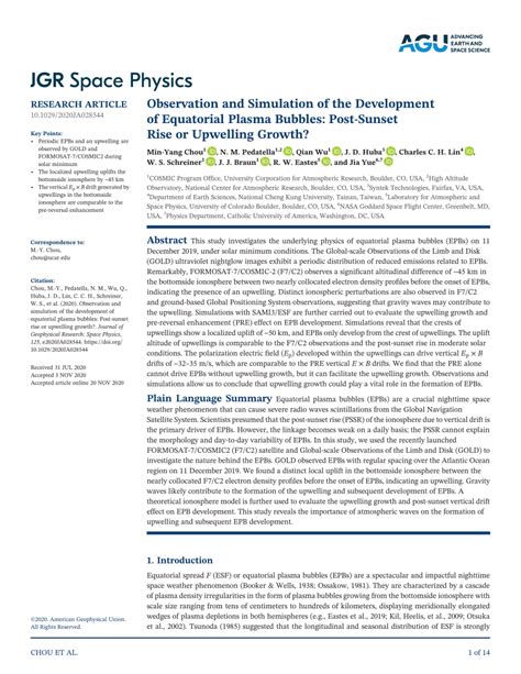 Observation And Simulation Of The Development Of Equatorial Plasma Bubbles Post‐sunset Rise Or