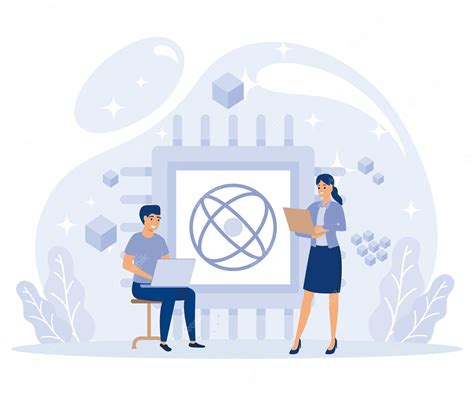 양자 컴퓨팅 개념 광학 기술 포토닉스 연구 프리미엄 벡터