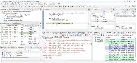 RiscFree C C Support For Lattice RISC V Soft IP Cores