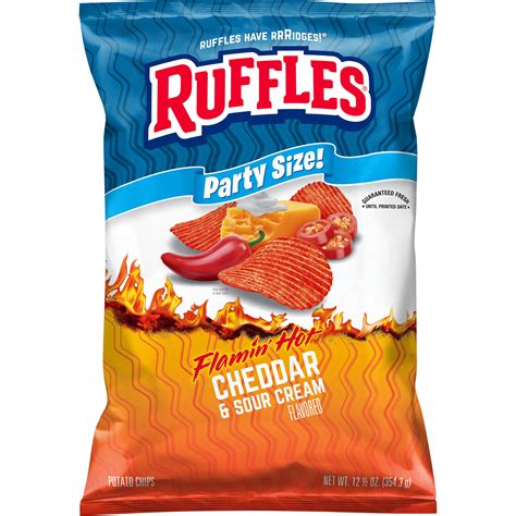 Ruffles Party Size Flamin Hot Cheddar And Sour Cream Flavored Potato