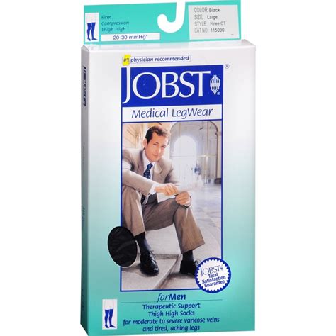 Jobst Medical Legwear For Men Knee High Socks 20 30 Mmhg Black Large
