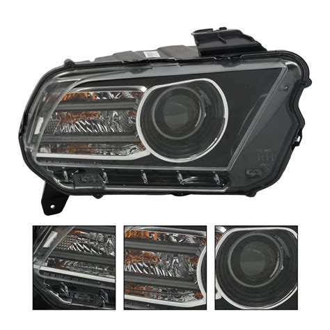 Headlight For 2013 2014 Ford Mustang Black Projector Wled Drl Hid