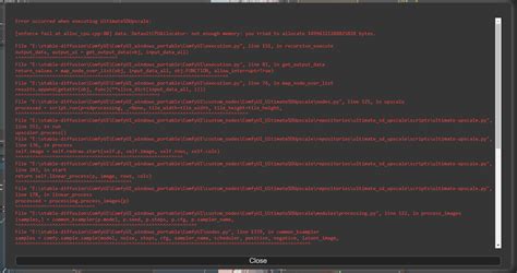 sudden memory error with ultimate sd upscaler r comfyui