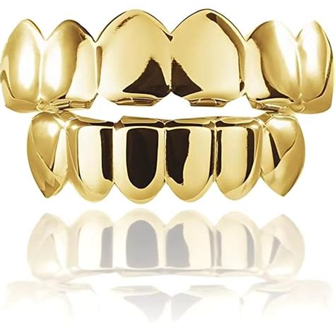 24k Plated Gold Grillz For Mouth Top Bottom Hip Hop Teeth Grills For