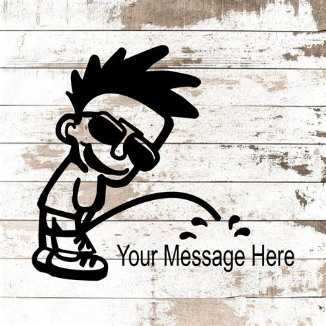 Calvins Brother Peeing On Your Message Vinyl Decal Dezert Graphic Worx
