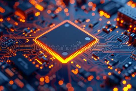 3d Microchip With Ai Letters Circuit Lines Creating Expansive Network