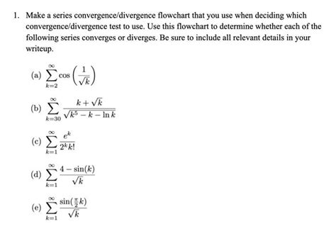 Solved 1 Make A Series Convergence Divergence Flowchart