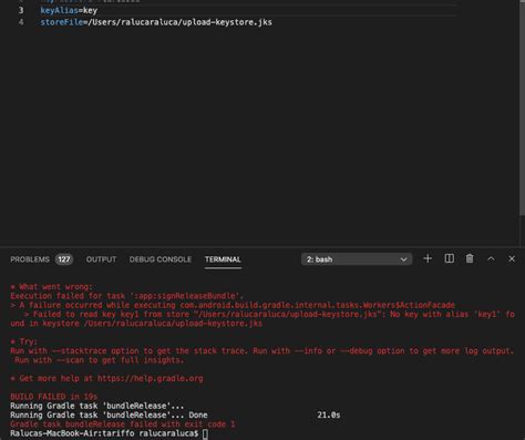 Flutter No Key With Alias Key1 Found In Keystore Users