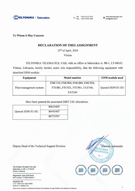 Ftc921 Declaration Of Imei Assignment Wiki Knowledge Base Teltonika Gps