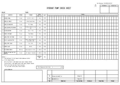 Hydrant Pump Check Sheet Pdf