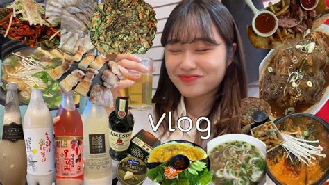 Vlog 제가 매일 술마시는 사람으로 보이시나요 🙂🍺 루프탑막걸리 간장뼈찜 뼈해장국 쌀국수 반쎄오 안성팜랜드 삼겹살 마라롱샤꼬리 꿔바로우 Youtube