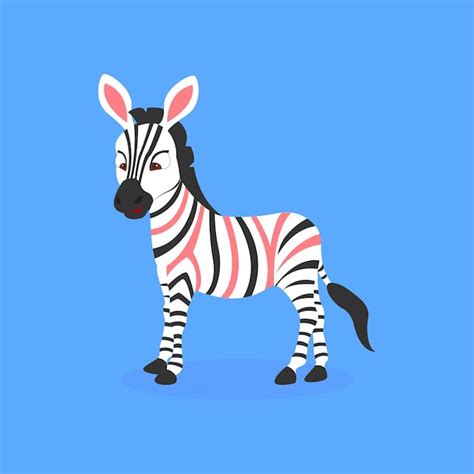 Vector De Cebra Con Rayas Blancas Y Rojas Negras Vector Premium