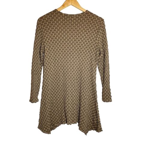 Tianello Tops Tianello By Steve Barraza Ruched Brown Tunic Longline Rayon Size L Poshmark