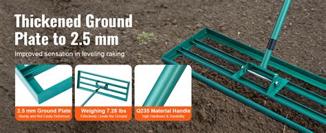 Vevor Lawn Leveling Rake 30x10 Level Lawn Tool Heavy Duty Lawn