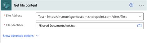 Power Automate Sharepoint Get File Contents Action