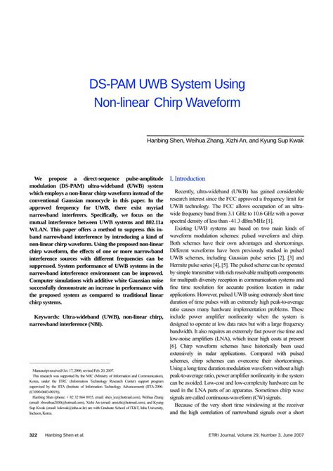 Pdf Ds Pam Uwb System Using Non Linear Chirp Waveform Dokumentips