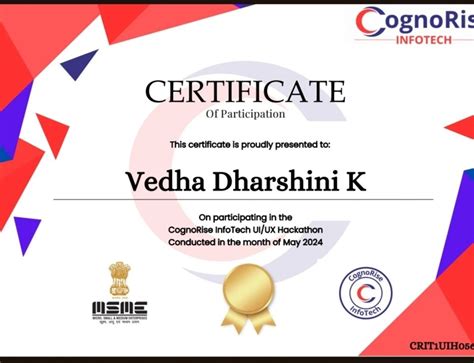 vedha dharshini on linkedin hackathon ui cognorise