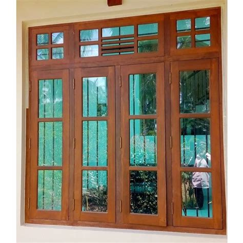 Brown Rectangular Wooden Window Frames Dimensionsize 5x6 Feet Lxw
