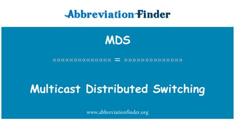 Mds Significa Multidifusión De Conmutación Distribuida Multicast
