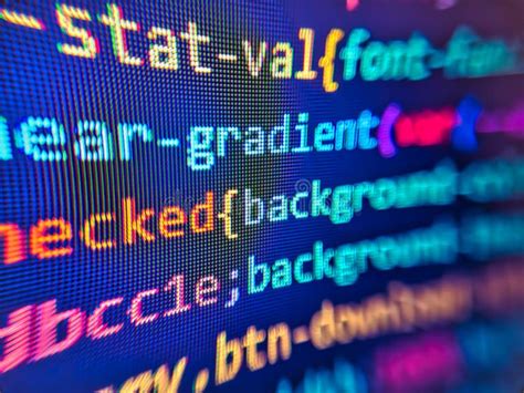 Big Data Database App Html And Css Code Developing Screenshot Abstract Screen Of Web Developer