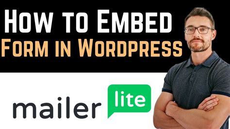 How To Embed Mailerlite Form In Wordpress Full Guide Youtube