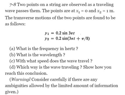 solved 7 8 two points on a string are observed as a