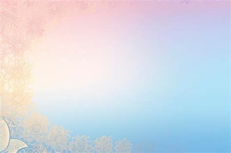 은은한 보라색과 금색 꽃이 있는 연한 파란색 배경 프리미엄 사진