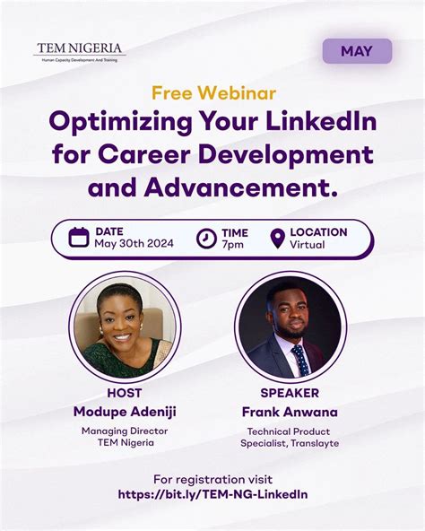 Join Our Webinar On Linkedin Mastery Tem Nigeria Posted On The Topic