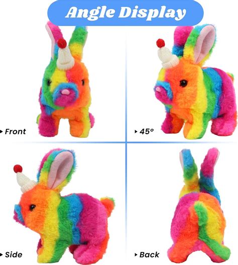Hopearl Hopping Rabbit Interactive Electronic Pet Plush Bunny Toy With