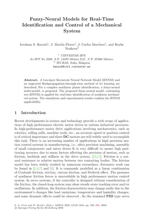pdf fuzzy neural models for real time identification and control of a