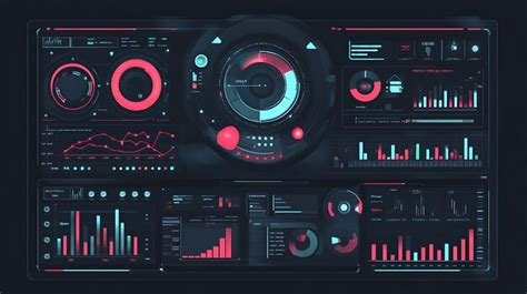 Futuristic Digital Interface With Data Visualizations And Graphs