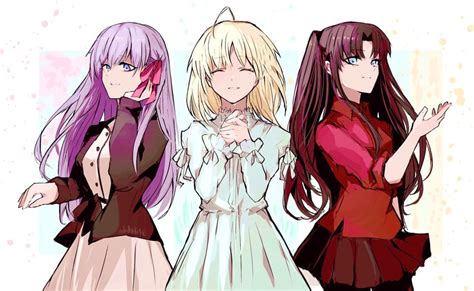 Artoria Pendragon Saber Tohsaka Rin And Matou Sakura Fate And 3 More Drawn By Sodamachi