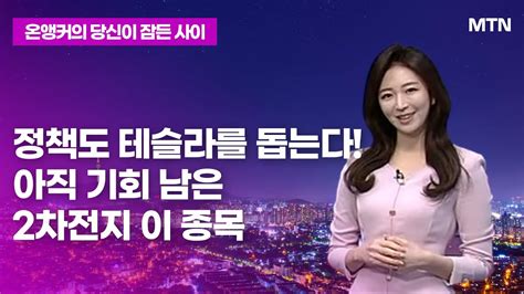 온앵커의 당잠사 정책도 테슬라를 돕는다 아직 기회 남은 2차전지 이 종목 머니투데이방송 증시 증권 Youtube