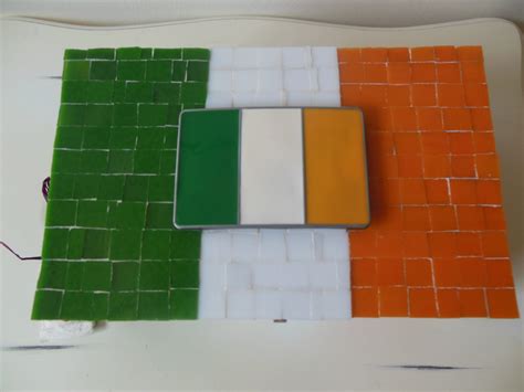 Mosaic Extra Large Irishireland Flag Stained Glass Rectangle Hinged