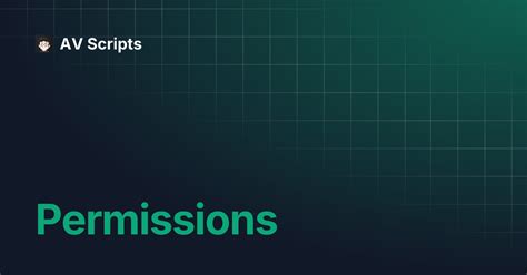 Permissions Av Scripts