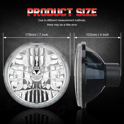 Pair For Chevy C10 K10 K20 K5 1975 1980 105w 7 Round Led Headlights Hi