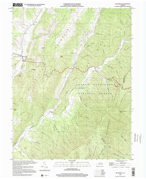Classic Usgs Mcdowell Virginia 7 5x7 5 Topo Map Mytopo Map Store